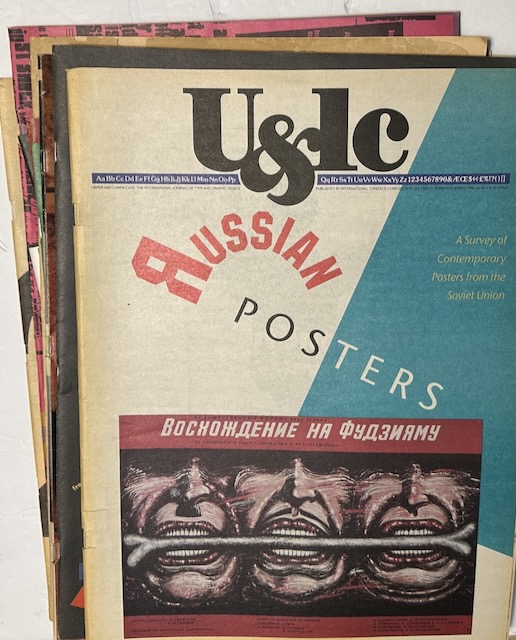 87 issues of U&lc [Upper and lower Case] Magazine, 1982 through 2000.